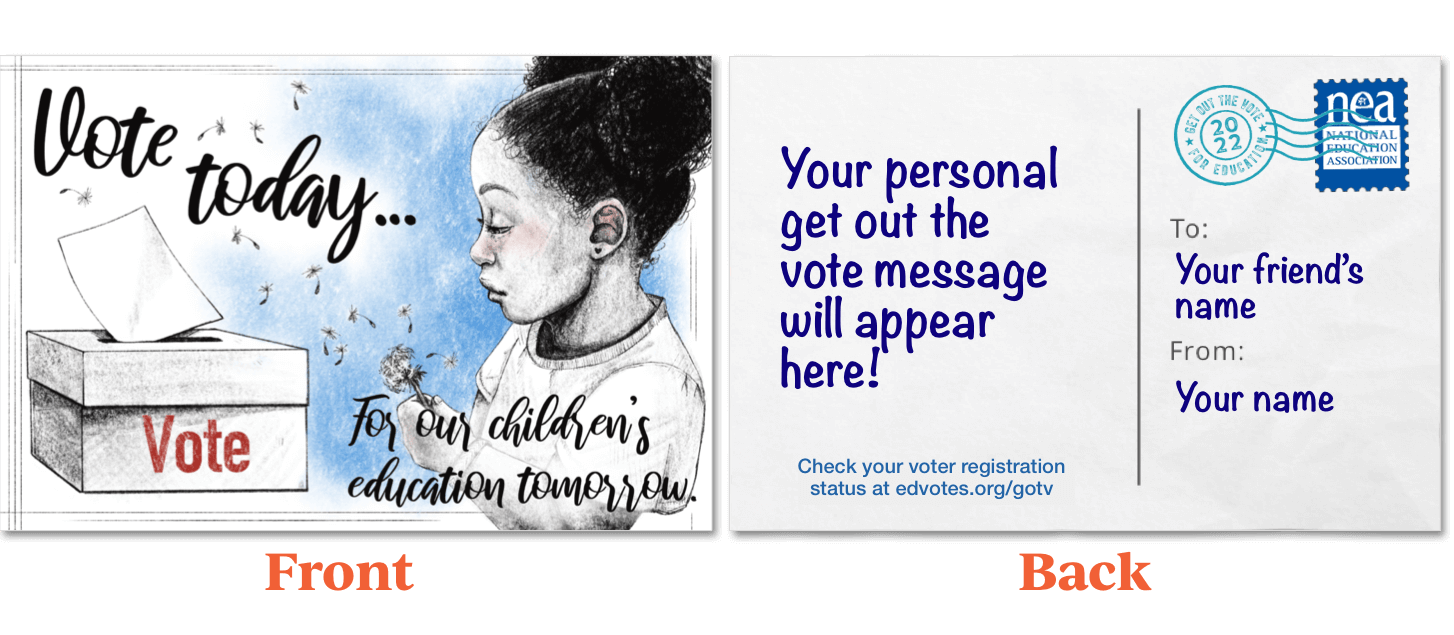 Send a digital postcard and get out the vote - Education Votes